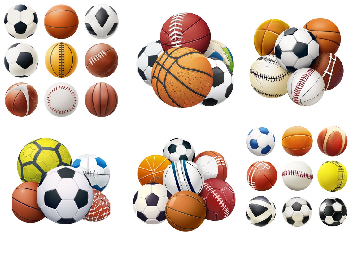 Clipart Sport Balls Set | Colorful Sport Balls 49 PNG | Digital Print ...