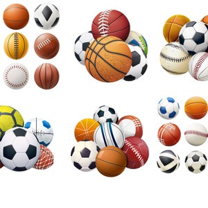 Clipart Sport Balls Set | Colorful Sport Balls 49 PNG | Digital Print ...