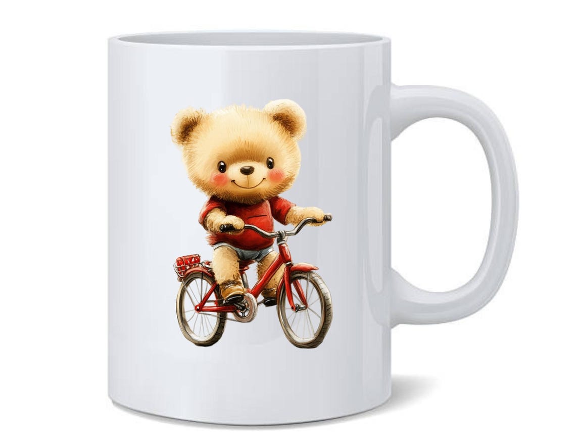 Clipart Teddy Bears on Bikes | Cute Bears PNG | Digital Cute Decor ...
