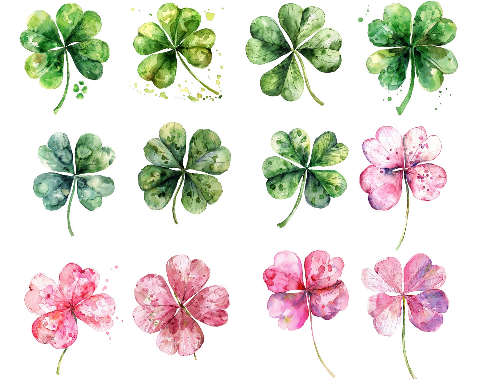 Clipart Four-leaf Clover | Watercolor Four-leaf Clover PNG ...