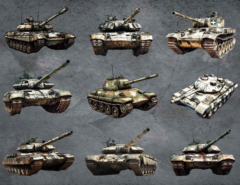 Clipart Tanks | Army Tanks 55 PNG | Digital Print Tanks Decor ...