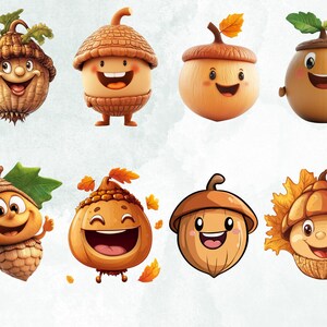 Funny Acorn Clipart | Cartoon 42 PNG Illustrations (commercial Use ...