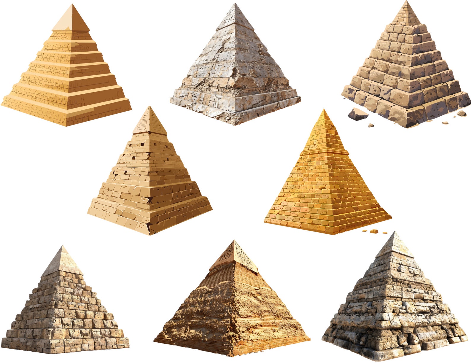 Clipart Pyramids | Pyramids Collection PNG | Digital Print Pyramids ...