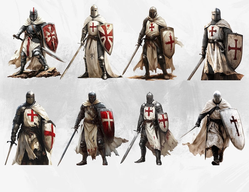 Clipart Templar Knights | Historical Knights Wall Decor | 38 PNG Images ...