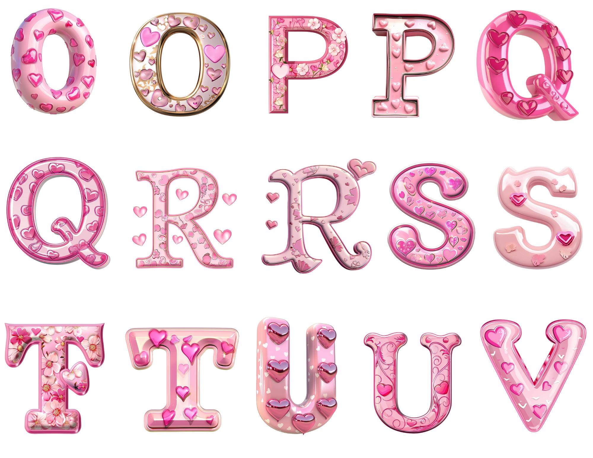 Alphabet Clipart Set, 3 Designs per Letter, Beautiful for Prints ...