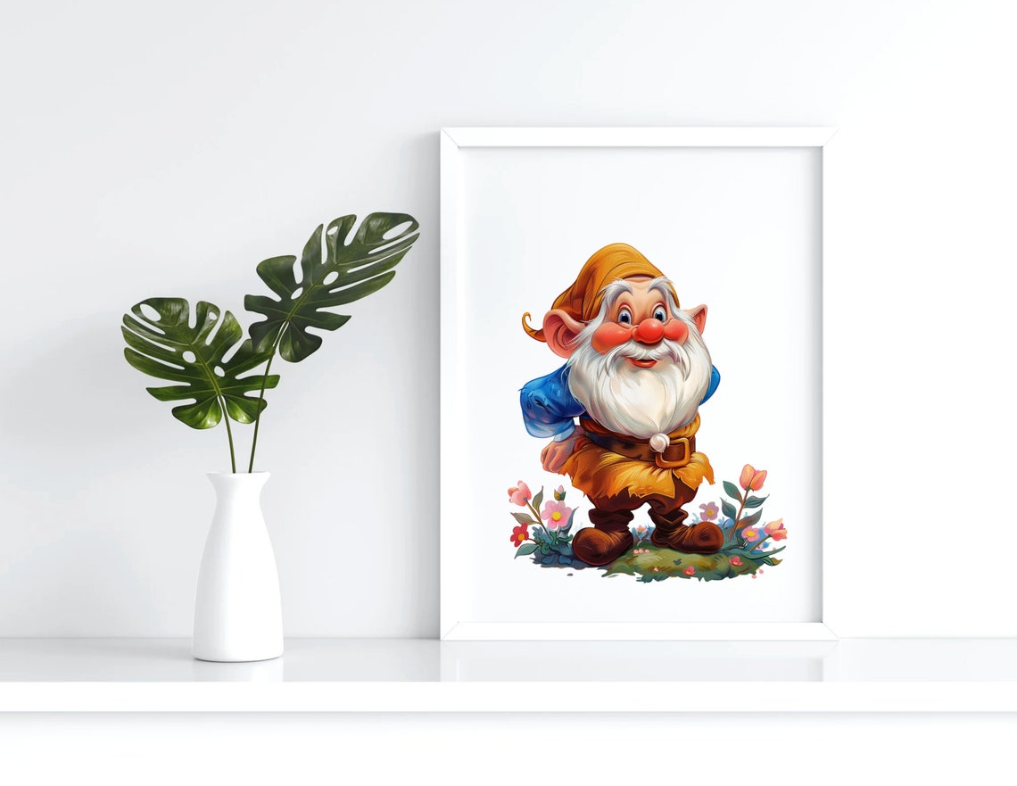 Clipart Dwarfs Cute Dwarfs PNG Digital Print Vintage Dwarfs Transparent ...