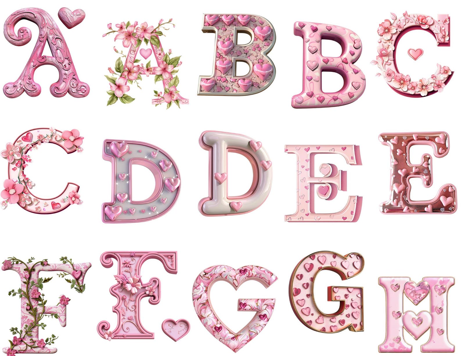Alphabet Clipart Set, 3 Designs per Letter, Beautiful for Prints ...