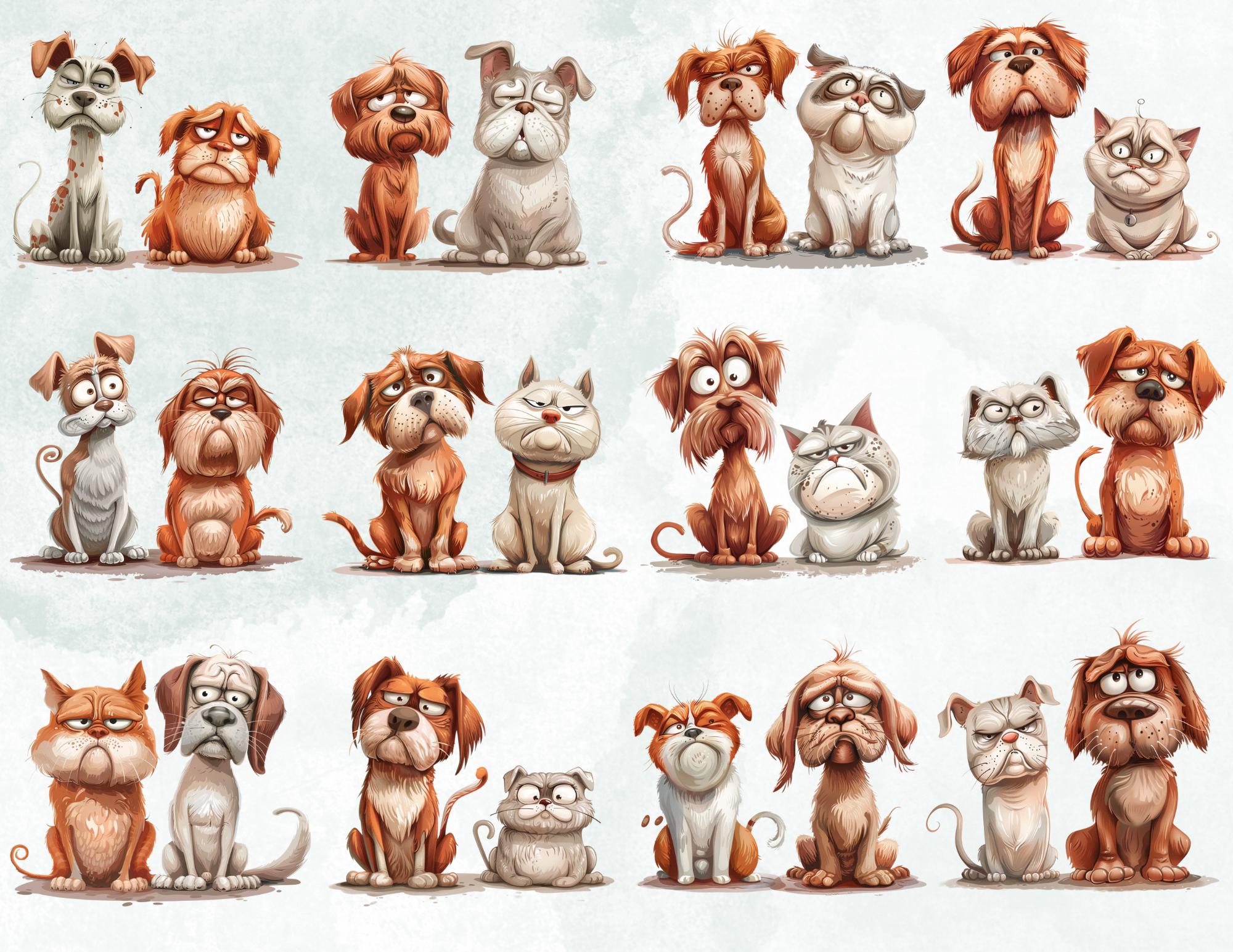 Clipart Adorable Dogs and Cats | Pet Lovers PNG | Whimsical Pets ...