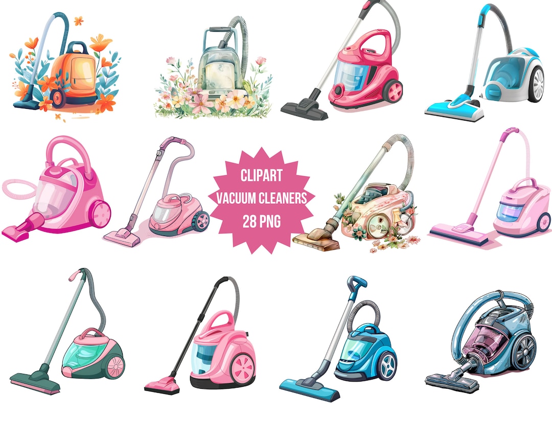 Vacuum Cleaners Clipart Set 28 High-resolution PNG, Illustrations for ...