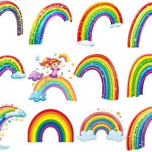 Rainbows Clipart Bundle | Magical Rainbow Designs PNG | Digital Art ...