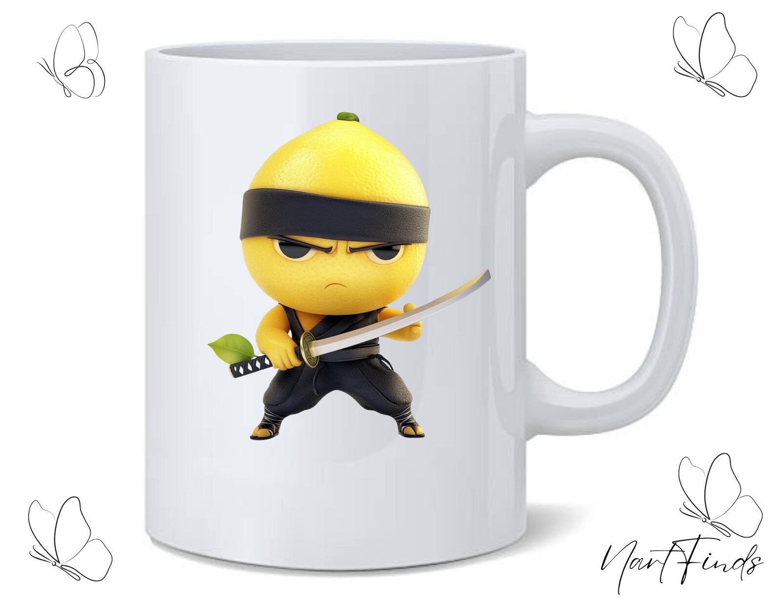 Lemon Ninja Clipart, Cute Fruit Warrior PNG, Samurai Citrus Character ...