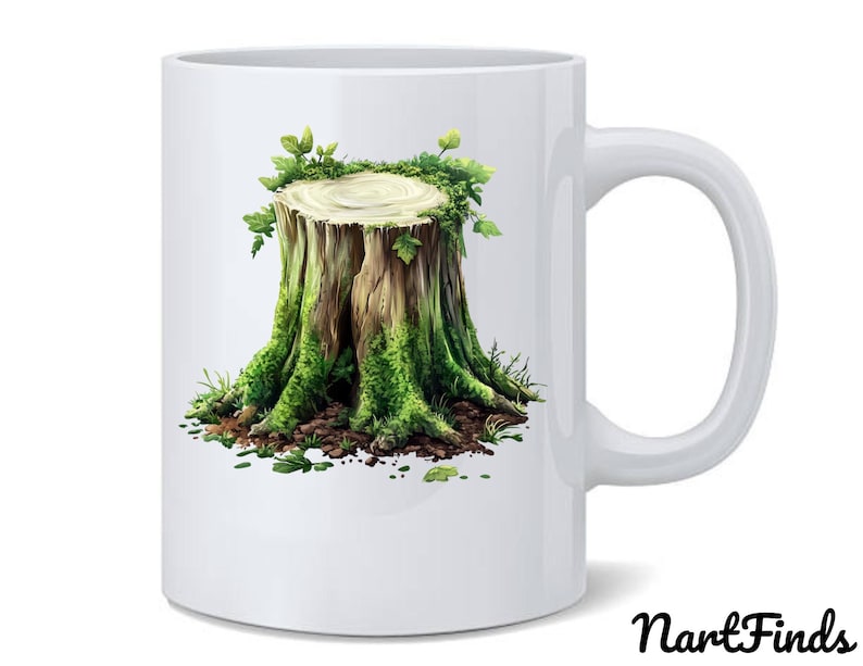Mossy Tree Stump Clipart: Forest Wood Logs PNG (digital Download) - Etsy