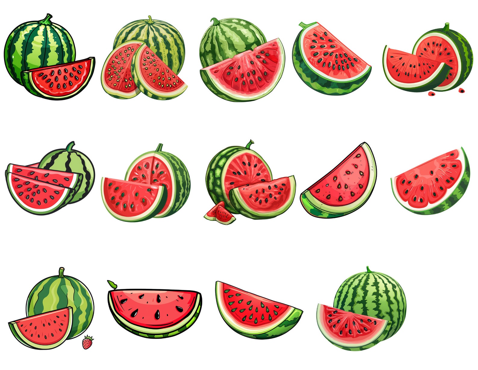 Watermelons Clipart Set | Watermelon 28 PNG | Digital Print Fruit Decor ...