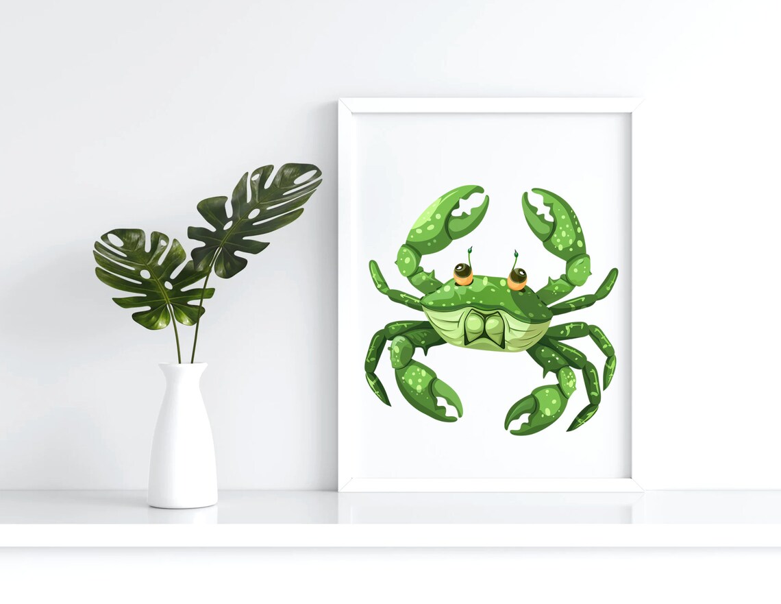 Clipart Pretty Crab Set | Colorful Crab PNG | Digital Print Pretty Crab ...