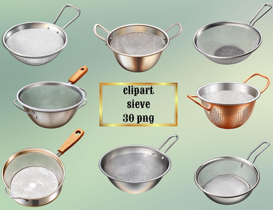 Sieve Clipart Bundle, Sieve PNG, Digital Kitchen Decor, Clip Art ...