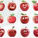 Clipart Funny Apples | 57 PNG Funny Apples | Digital Print Cute Aplles ...