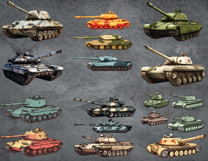 Clipart Tanks Army Tanks 55 PNG Digital Print Tanks Decor Military ...