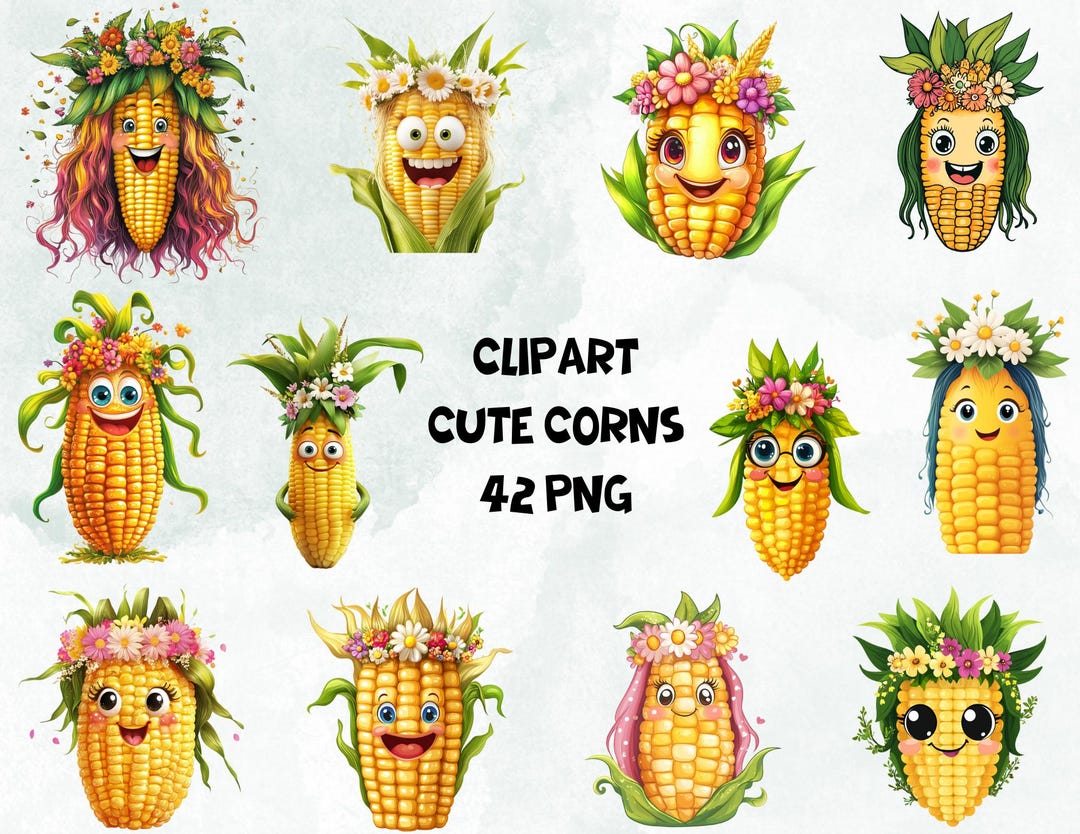 Clipart Cute Corns | Funny Corns 42 PNG | Artistic Corns for Pretty ...