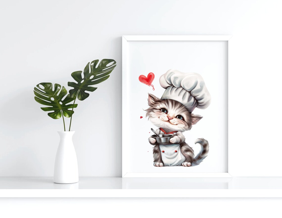 Clipart Chef Cats Bundle | Chef Cats PNG | Digital Print Cute Chef ...