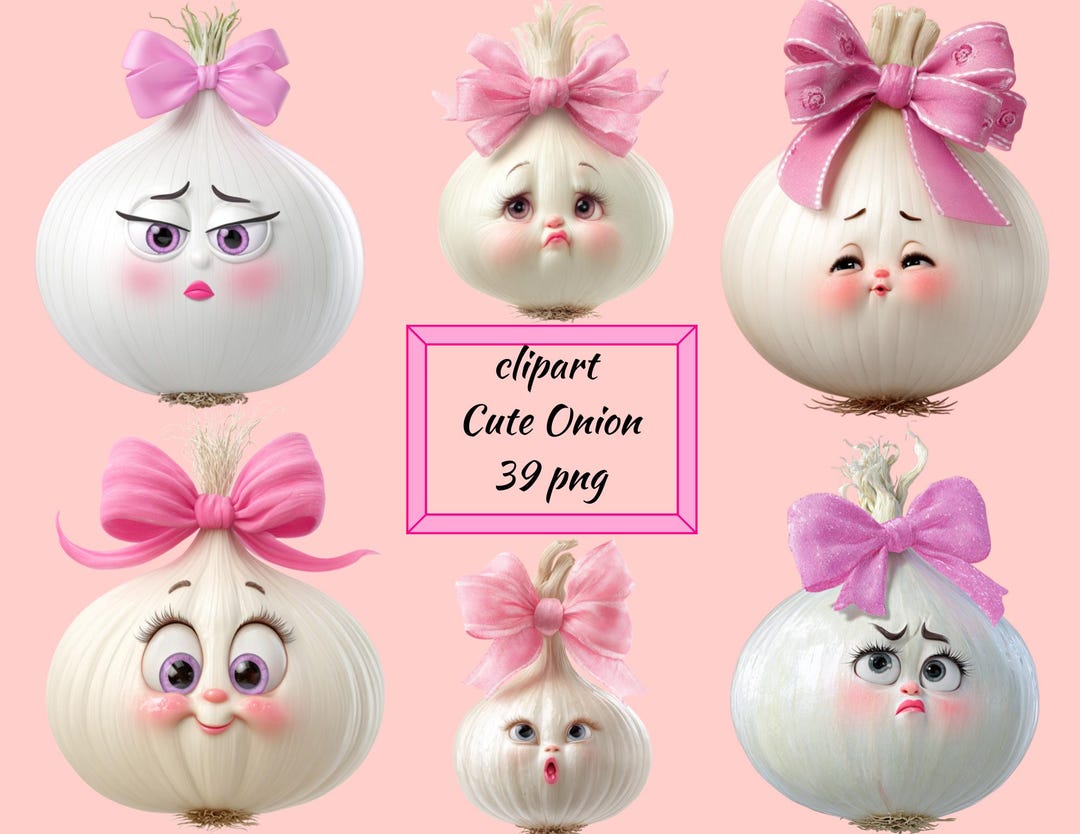 Cute Onion Clipart Bundle, Funny Onion Girls PNG, Food Characters With ...