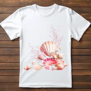 Pink Shells Clipart, Seashell Frames PNG, Digital Print Ocean-themed ...