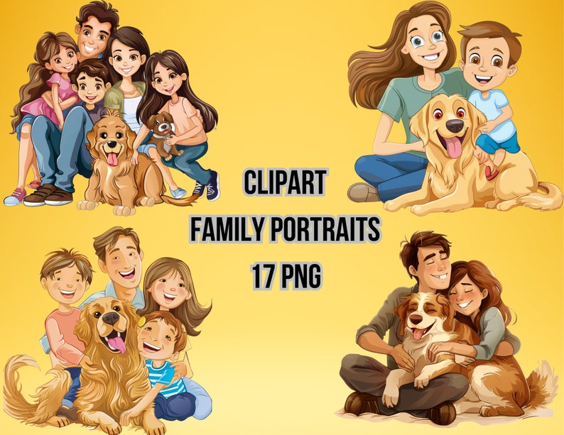 Clipart Family Memories | Joyful Family Moments Art | Portraits ...