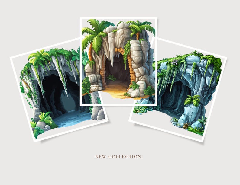 Clipart Unique Caves | 40 Pngs | Caves Decor | Transparent Background ...