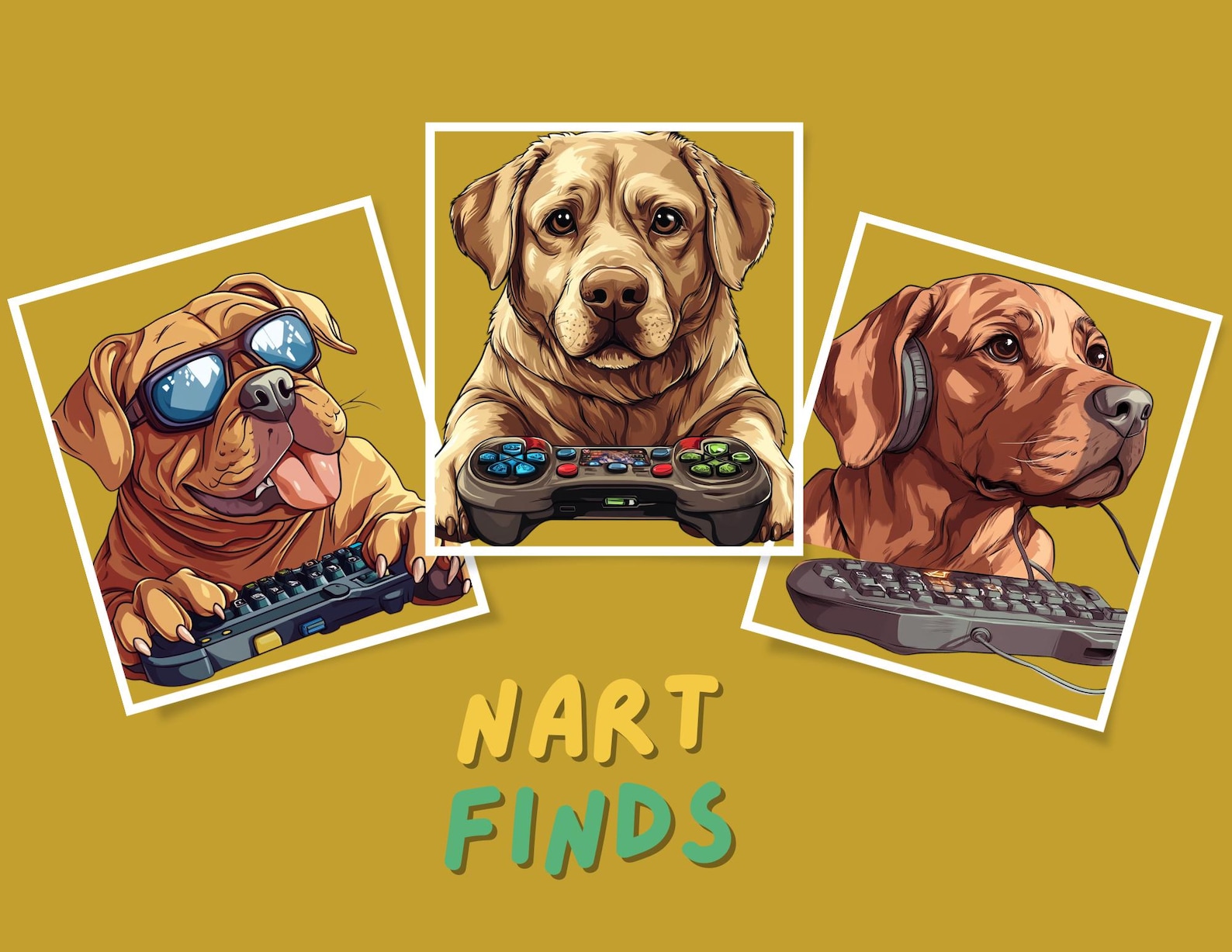 Gamer Dogs Clipart Bundle | Gaming Dog PNG | Perfect Decor for Gamers ...