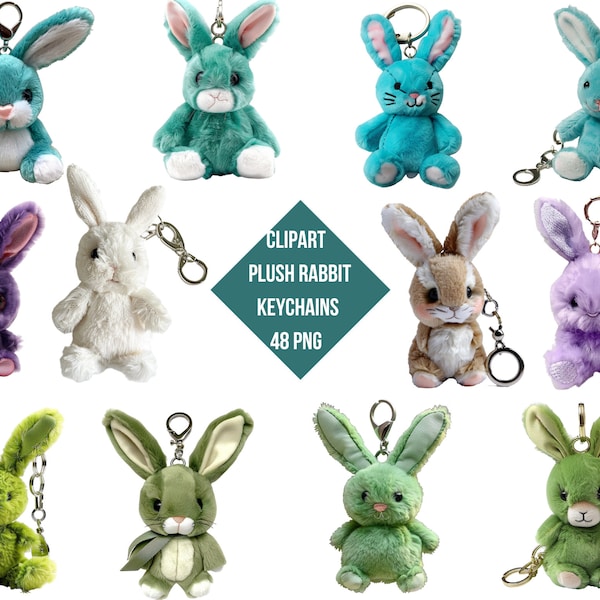 Rabbit Plush Keychain - Etsy