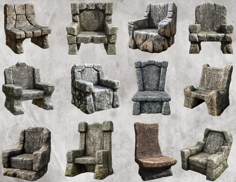 Stone Throne Clipart, 41 PNG, Ancient Rock Chair PNG, Fantasy & Viking ...