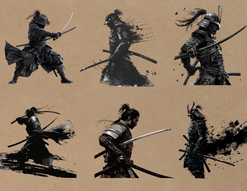 Clipart Samurai Art | Traditional Samurai | Samurai Warrior Portrait ...