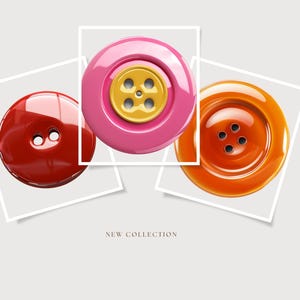 Whimsical Button Clipart Bundle | Scrapbook Decor (commercial Use ...