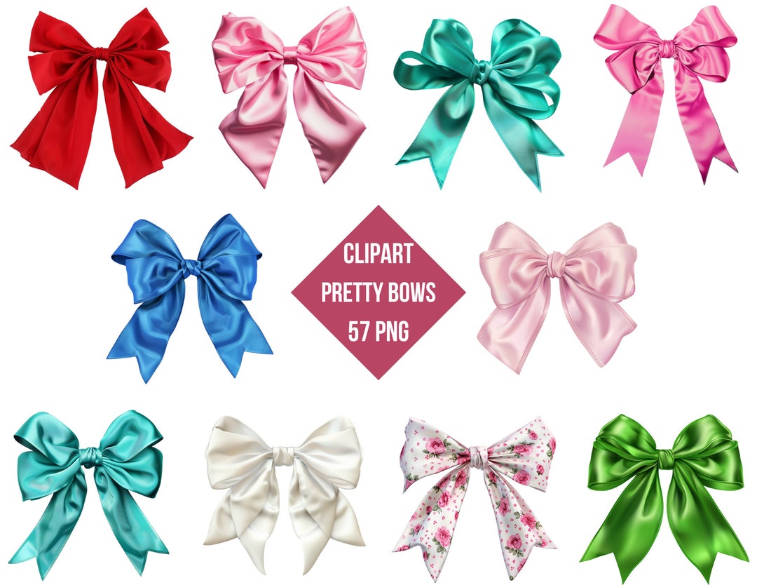 Clipart Pretty Bows | Colorful Bows PNG | Digital Print Bows ...