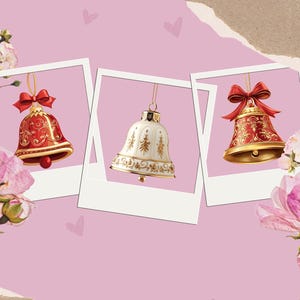 Clipart Christmas Bells 103 PNG | Digital Print Pretty Bells ...