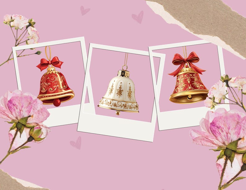 Clipart Christmas Bells 103 PNG | Digital Print Pretty Bells ...