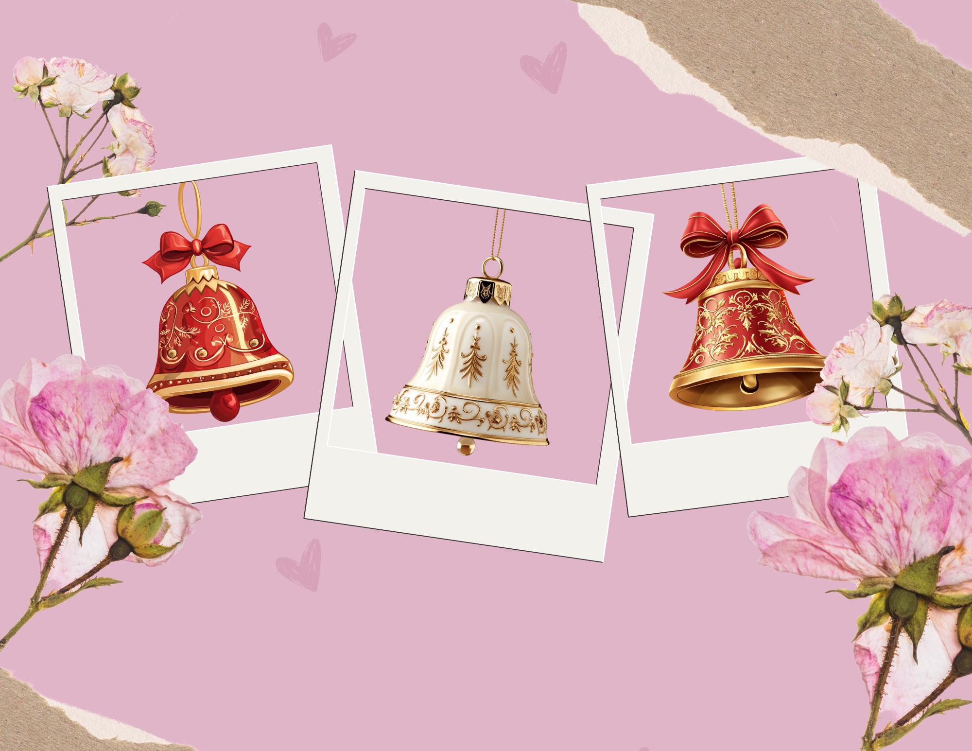 Clipart Christmas Bells 103 PNG Digital Print Pretty Bells Christmas ...