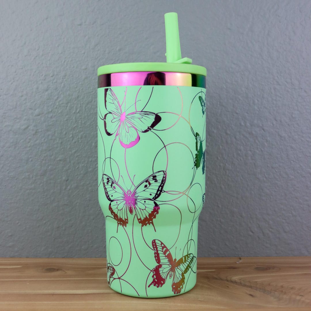 Rainbow Dupe Cup | Holographic Tumbler | Butterfly Rainbow Tumbler Gift ...