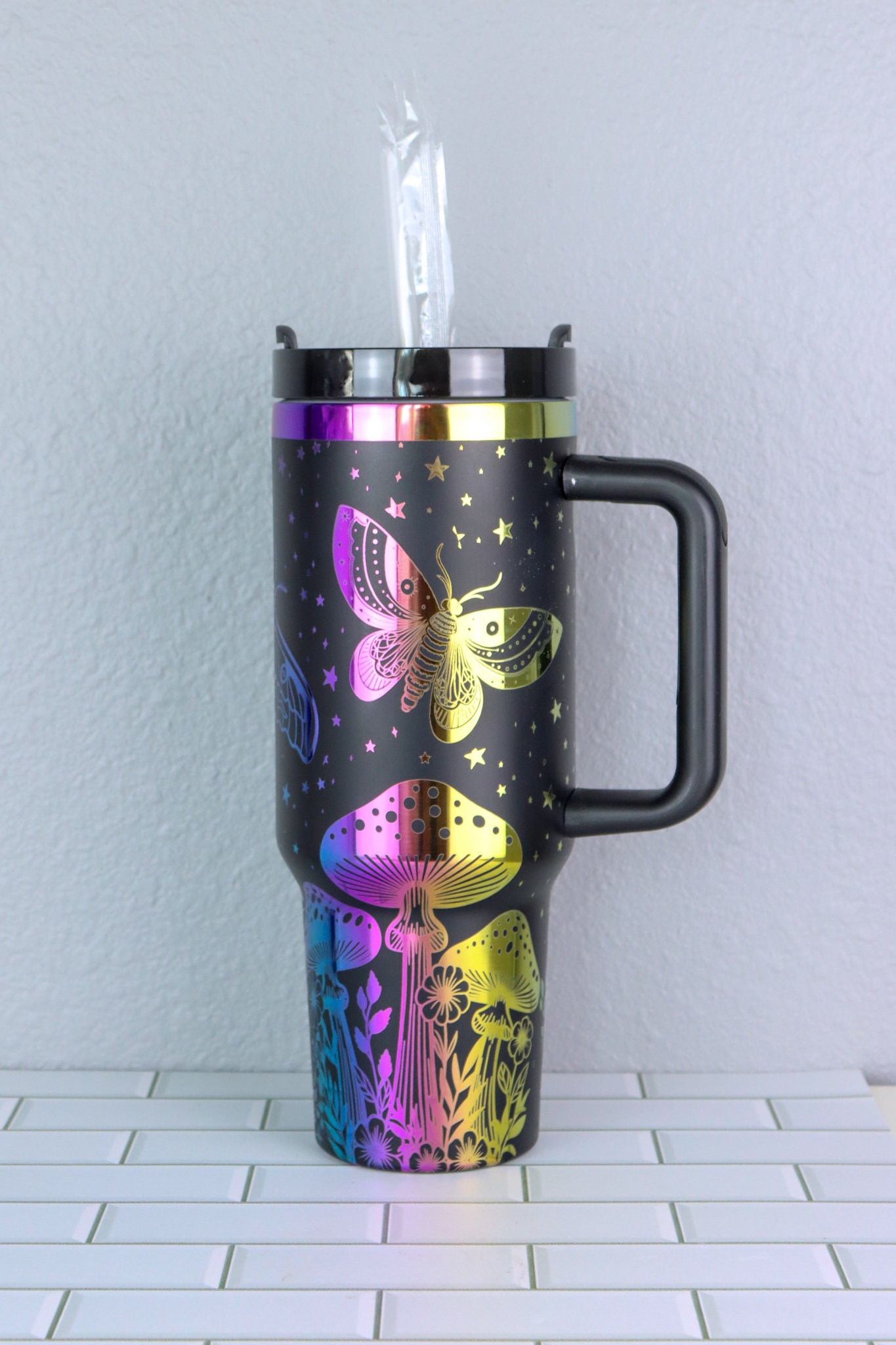 Rainbow Dupe Cup | Holographic Tumbler | Moonlight Moths Rainbow ...