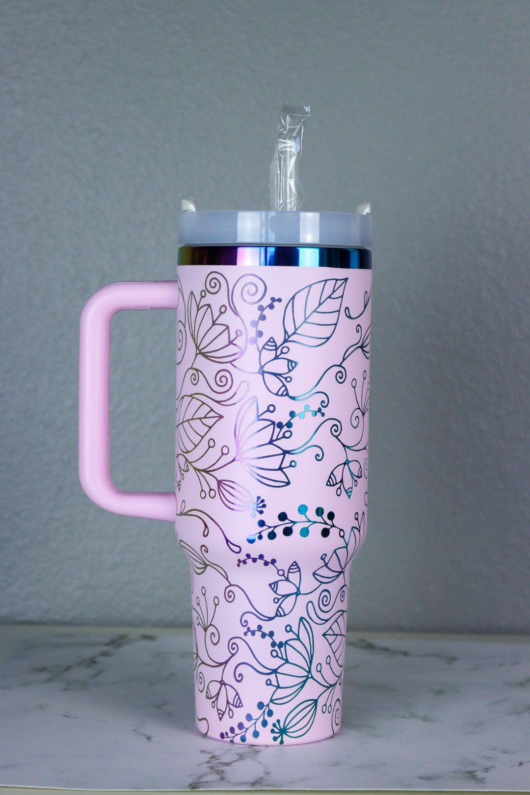 Rainbow Dupe Cup Holographic Tumbler Doodles Rainbow Tumbler Gift 40 ...