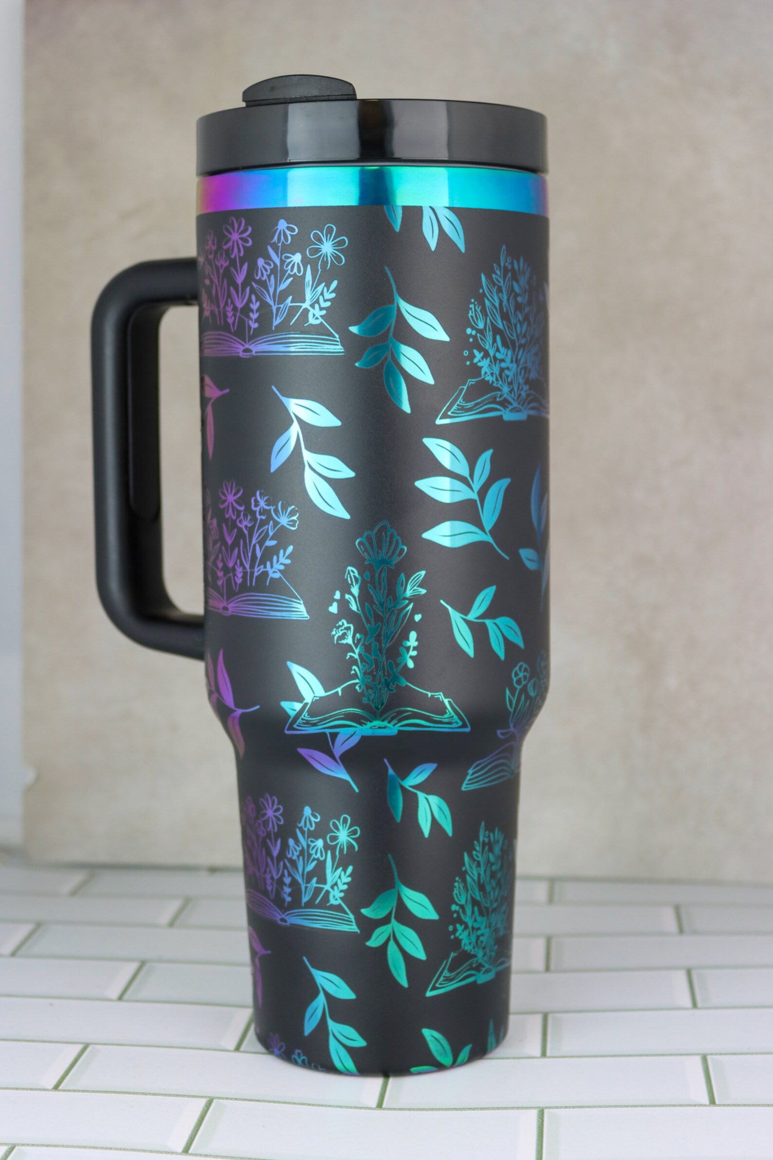 Rainbow Dupe Cup Holographic Tumbler Books Rainbow Tumbler Gift 40 ...