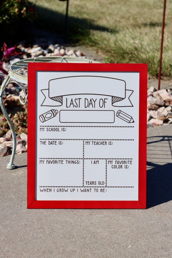 Last Day of School Sign | Etsy