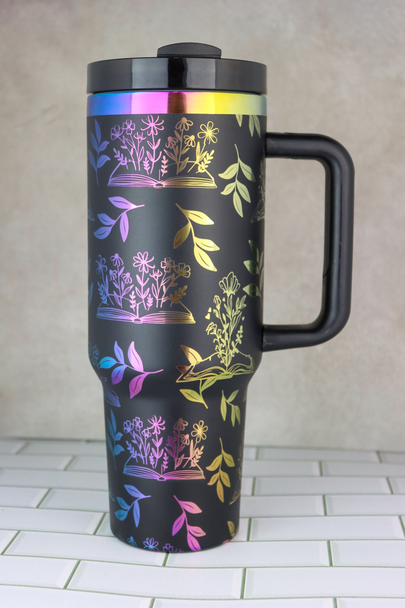 Rainbow Dupe Cup Holographic Tumbler Books Rainbow Tumbler Gift 40 ...