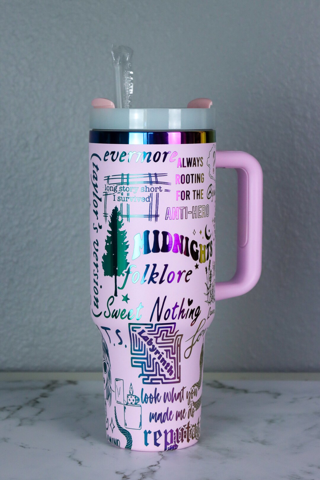 Rainbow Dupe Cup Holographic Tumbler Taylor Swift Rainbow Tumbler Gift ...