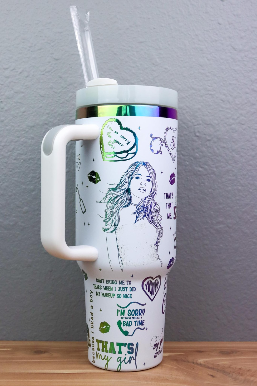 Sabrina Carpenter 40oz Tumbler | Music Lover Gift | Laser Engraved ...