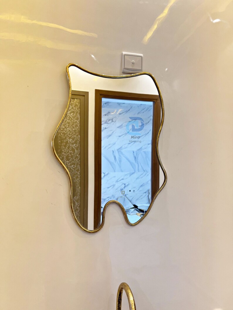 Asymmetrical Mirror Wavy Mirror Cloud Mirror, Bathroom Mirror Decor ...