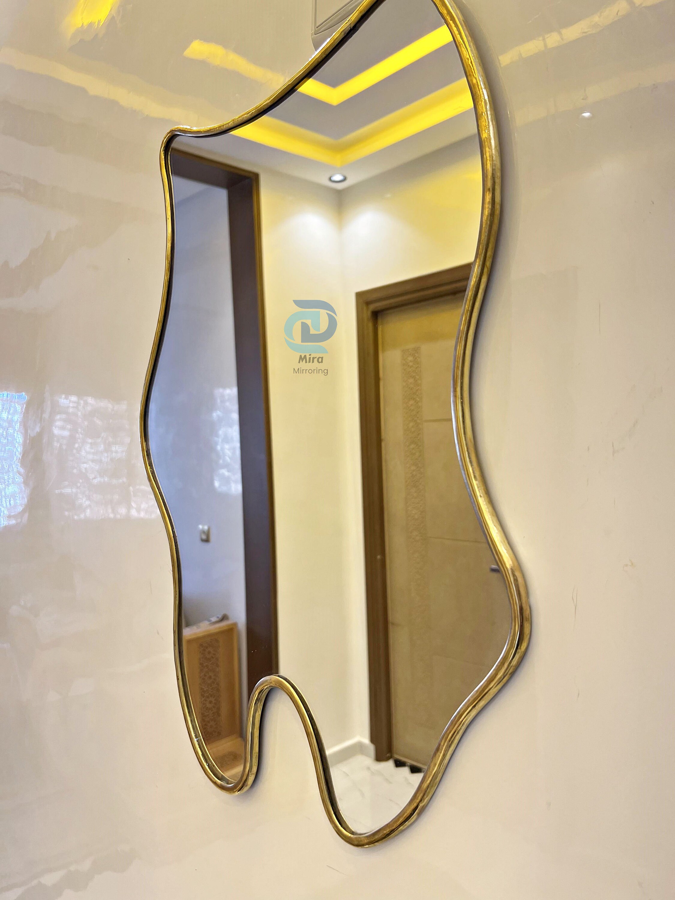 Asymmetrical Mirror Wavy Mirror Cloud Mirror, Bathroom Mirror Decor ...