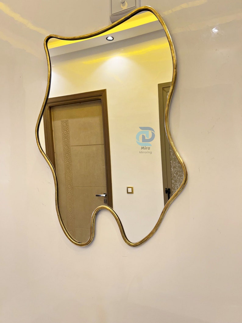 Asymmetrical Mirror Wavy Mirror Cloud Mirror, Bathroom Mirror Decor ...