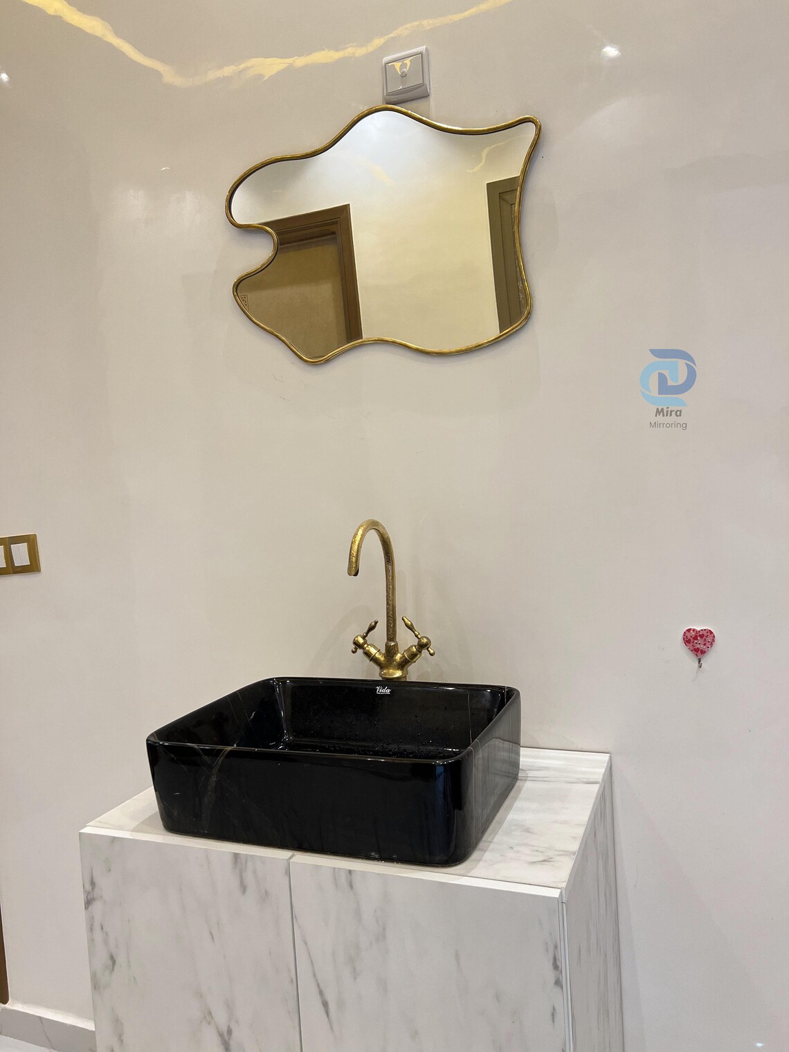 Asymmetrical Irregular Brass Mirror Puddle Mirror Aesthetic Wall Mirror ...