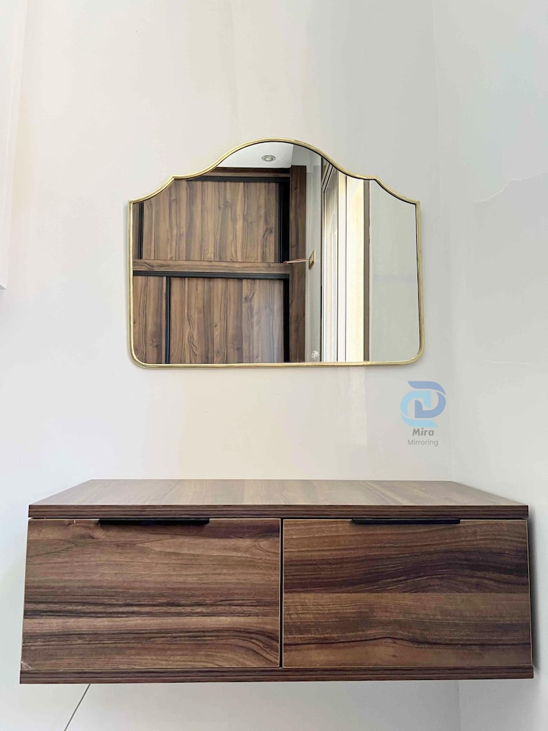 Gold Brass Mirror, Moroccan Style Wall Mirror, Arch Marrakech Mirror ...