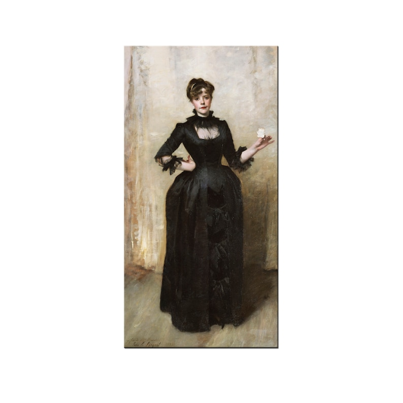 Lady With the Rose Sargent Painting Print, Vintage Woman Portrait ...